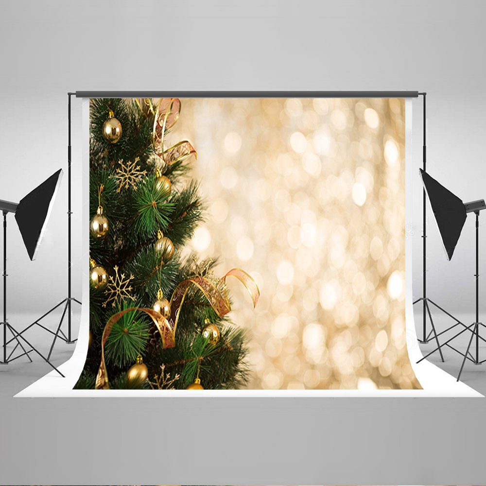 MOHome 7x5ft Christmas Photography Backdrops Golden Bell Christmas ...