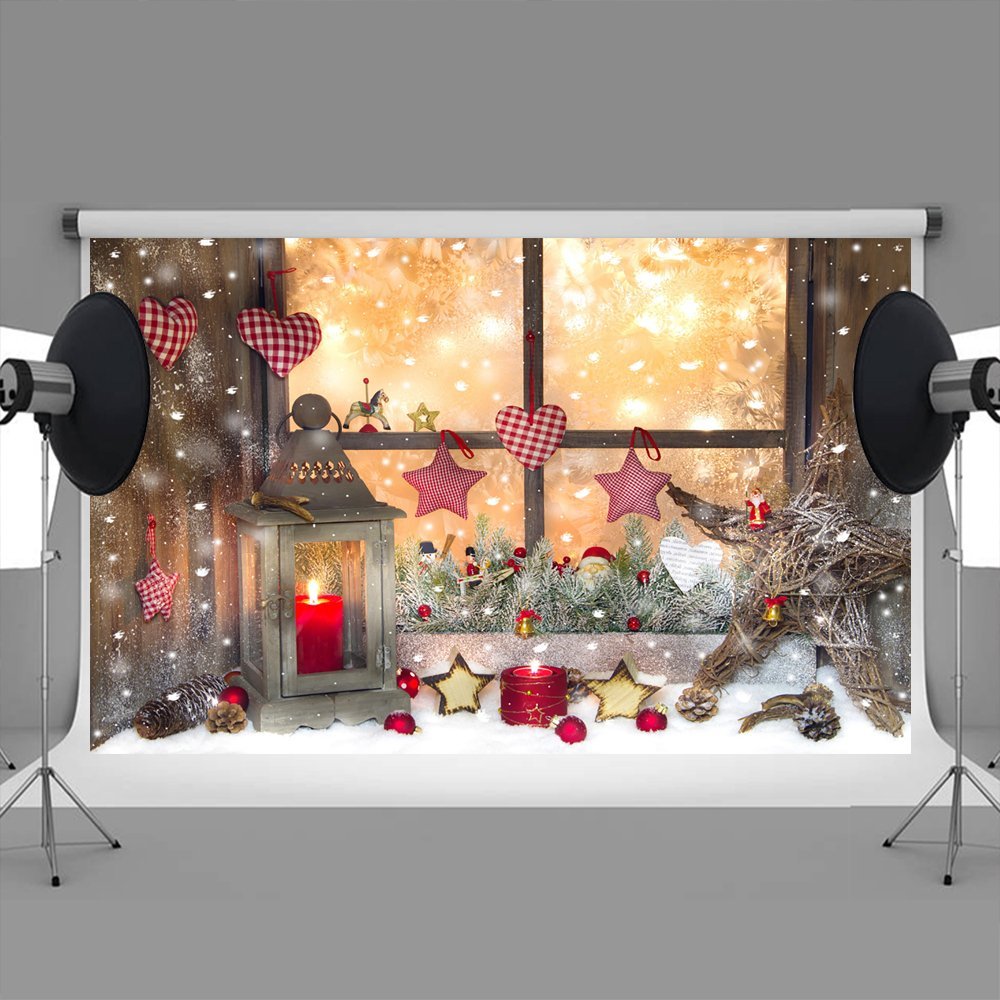 MOHome 7x5ft Christmas backdrops Christmas decorations wishing candles ...