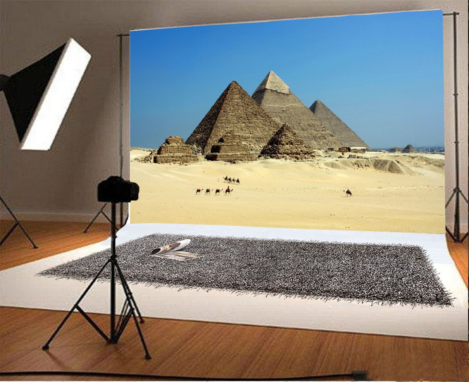 MOHome 7x5ft Egyptian Pyramids Backdrop Desert Camel Nature Landscape ...