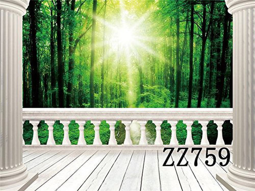 MOHome 7x5ft Forests in the Sun Balcony Scenery Photography Backdrop ...