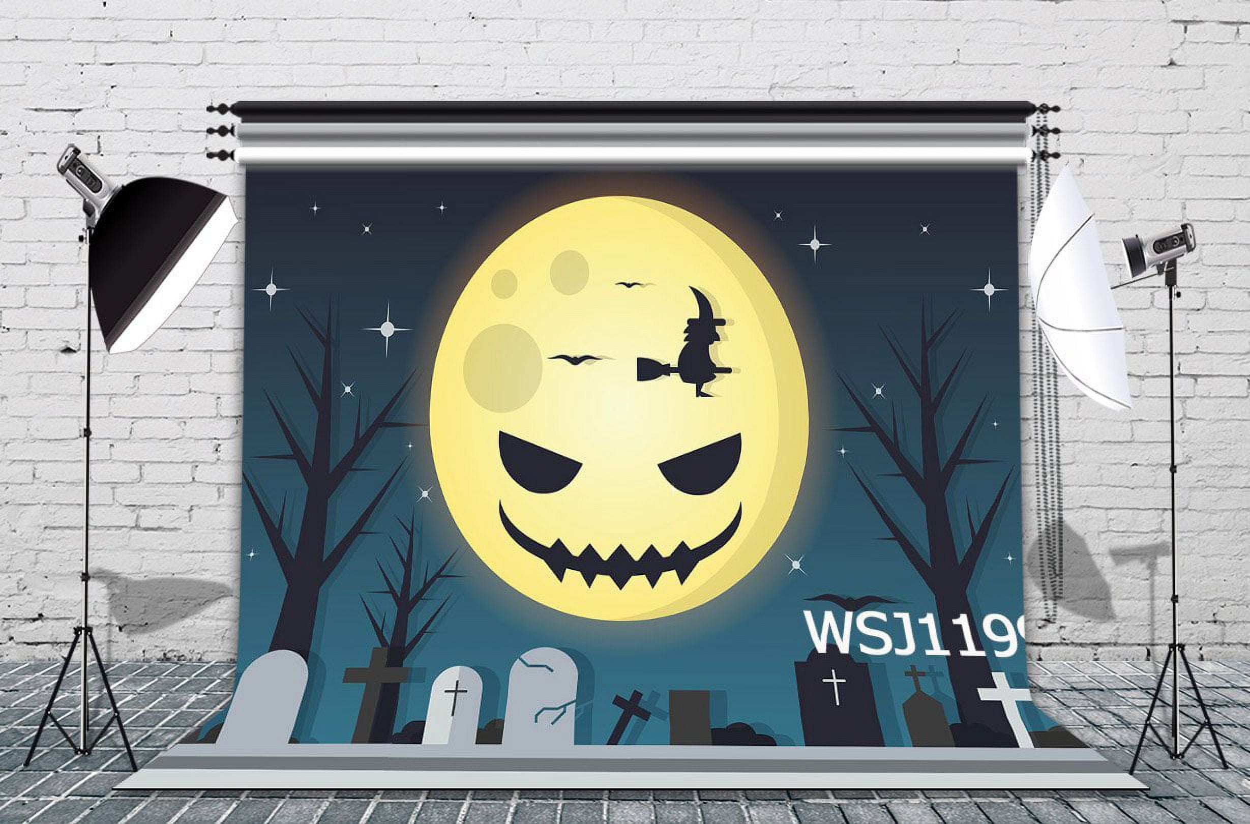 MOHome 7x5ft Full Moon Halloween Theme Photography Backdrop Studio ...