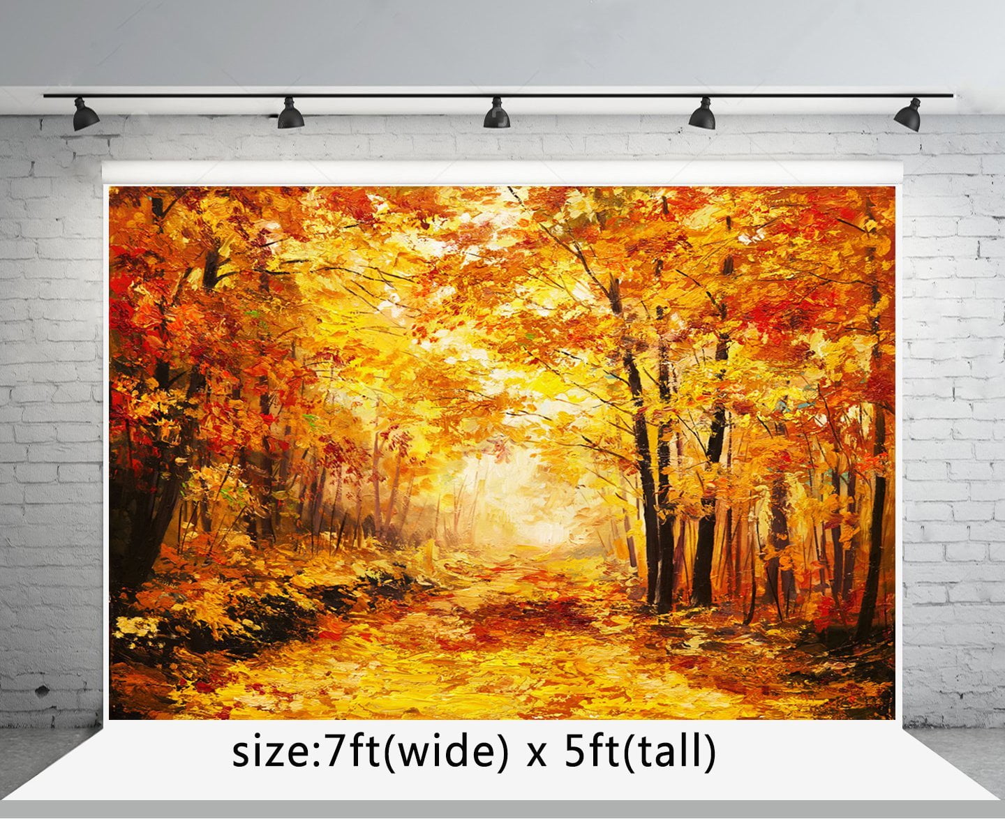 MOHome 7x5ft Golden Autumn Photography Backdrop Forest Fall Scenery ...