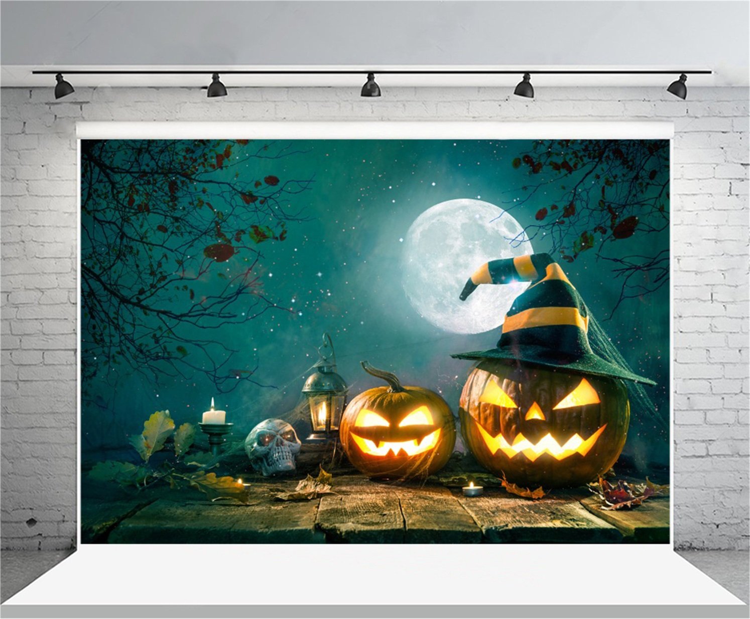 MOHome 7x5ft Halloween Backdrop Scary Grimace Pumpkin Photography ...