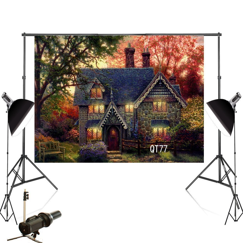 MOHome 7x5ft House in the Forest Fall Scenery Photography Backdrops ...