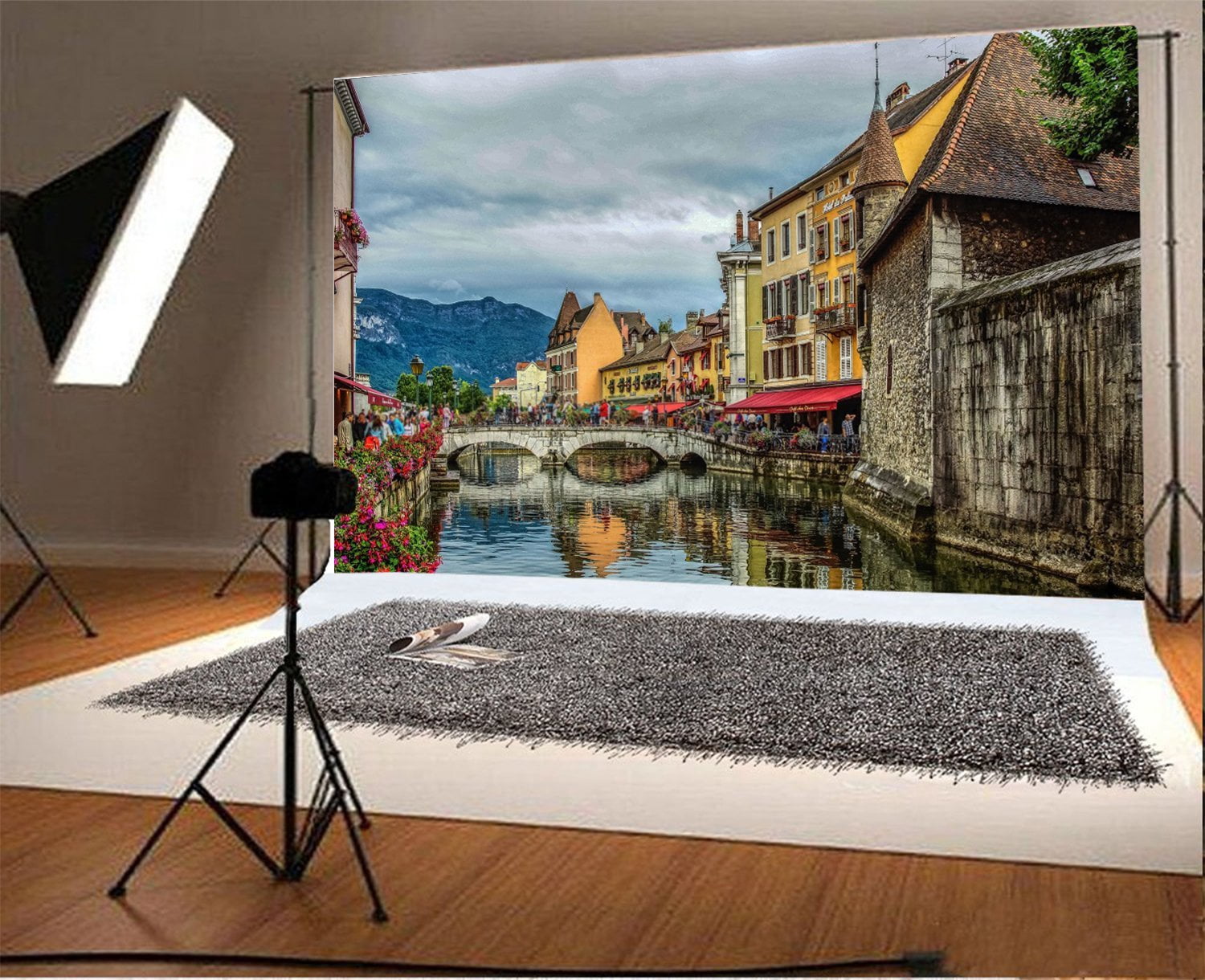 MOHome 7x5ft Italy Town Backdrop European Archiculture Bridge River ...