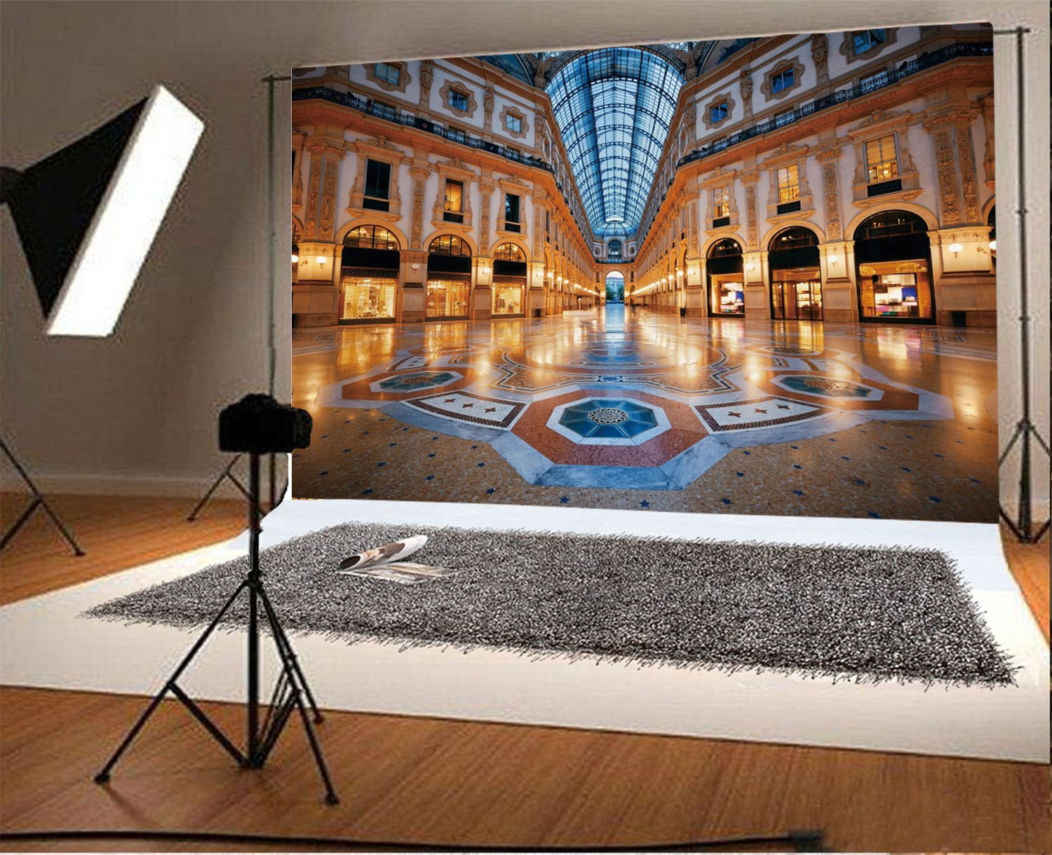 MOHome 7x5ft Luxurious Palace Backdrop Gallery Vittorio Emanuele II ...