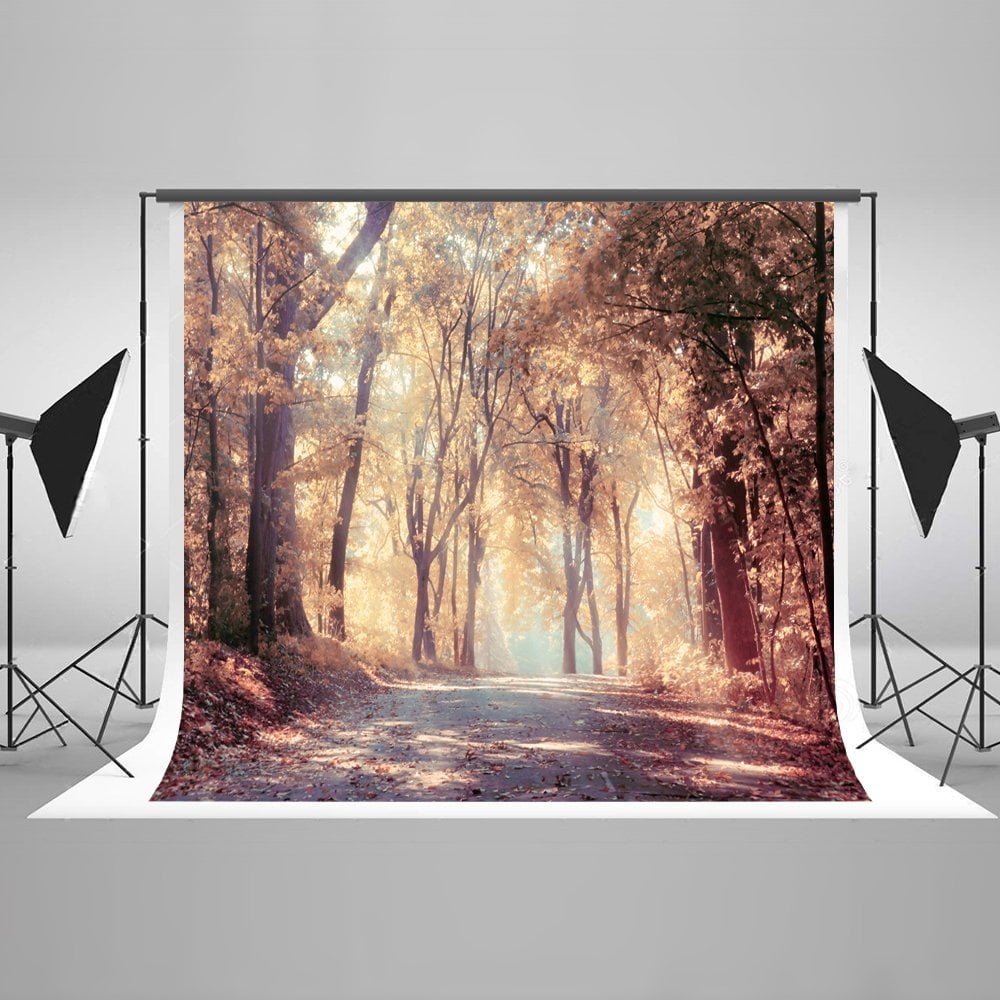 MOHome 7x5ft Maple Leaves Photo Backdrop Street Tree Autumn Scenery ...