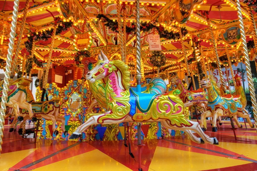 MOHome 7x5ft Merry-go-round Children Carrousel Photography Indoor ...