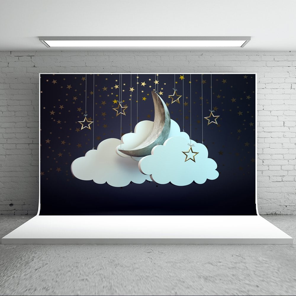 MOHome 7x5ft Newborn 3D Moon Photo Props Cloud Background for Picture ...