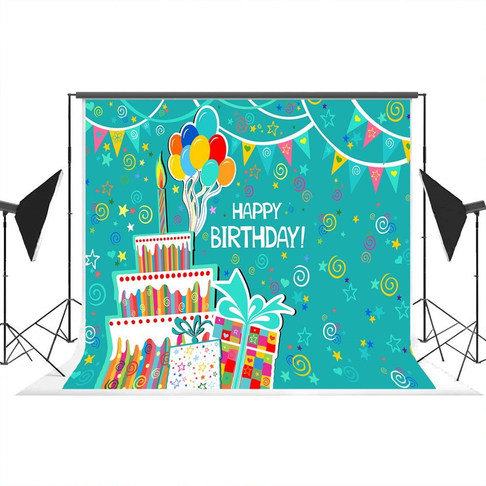 MOHome 7x5ft Photo Backdrop Happy Birthday Photography Background Green ...