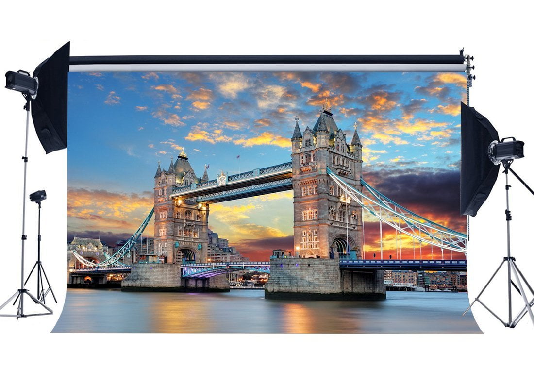 MOHome 7x5ft Photography Backdrop Big Ben London Thames Colorful Sky ...