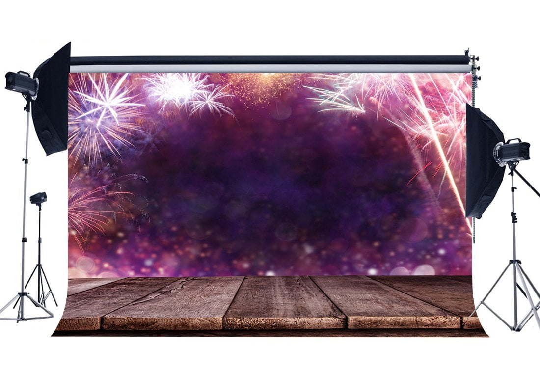 MOHome 7x5ft Photography Backdrop Christmas Fancy Fireworks Bokeh Halos ...