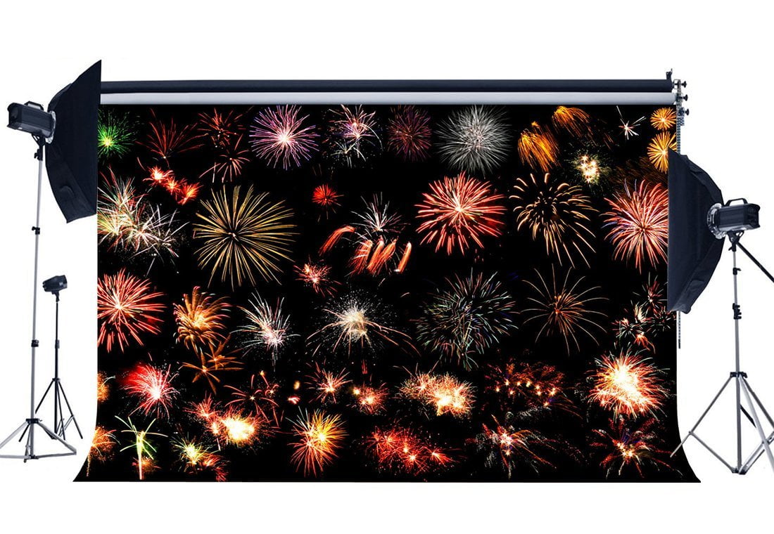 MOHome 7x5ft Photography Backdrop Christmas Fancy Fireworks Xmas ...