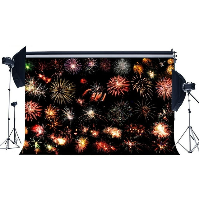 MOHome 7x5ft Photography Backdrop Christmas Fancy Fireworks Xmas ...
