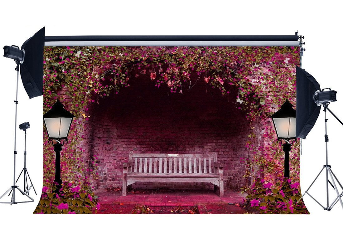MOHome 7x5ft Photography Backdrop Dreamy Fairytale Flowers Vine Wood ...