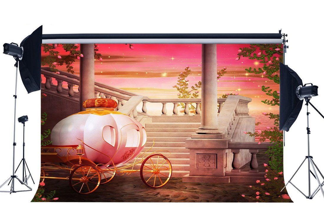 MOHome 7x5ft Photography Backdrop Dreamy Fiary Tale Pumkin Carriage ...
