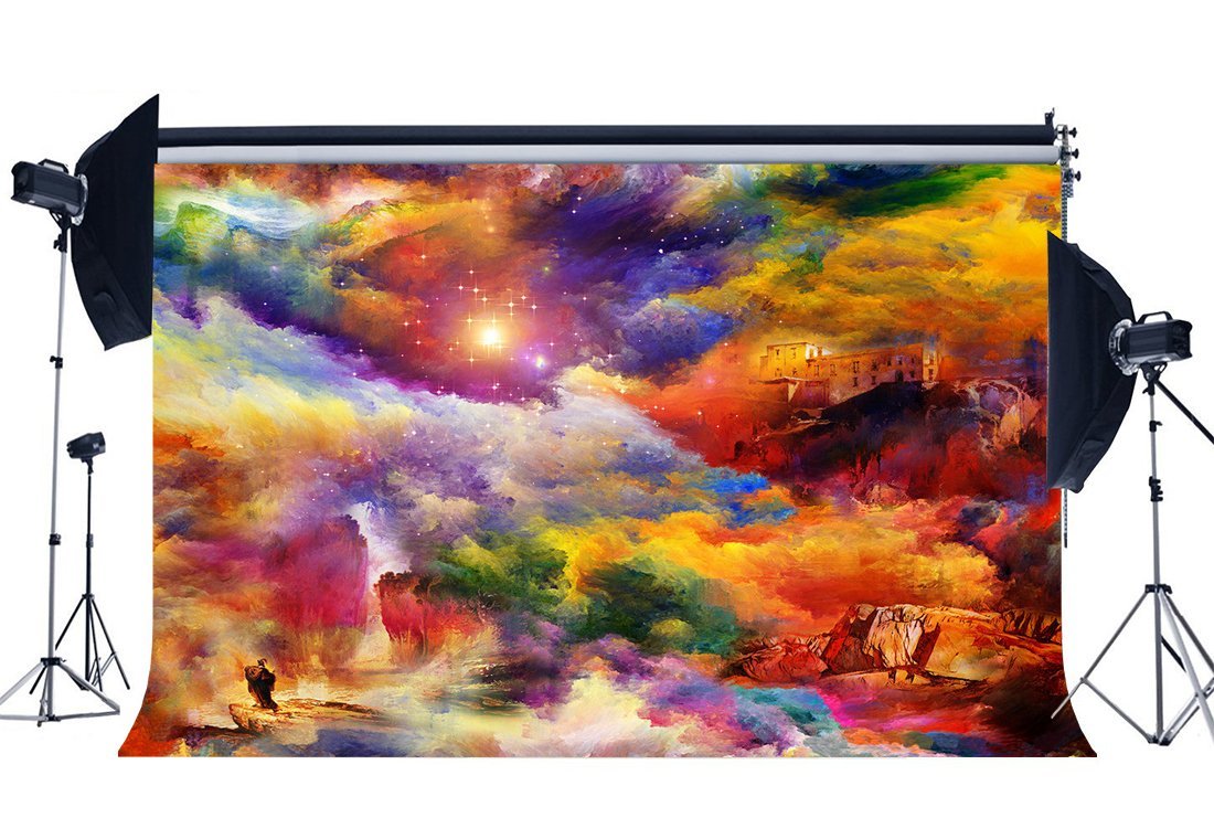 MOHome 7x5ft Photography Backdrop Graffiti Multicolor Paint Sky Bokeh ...