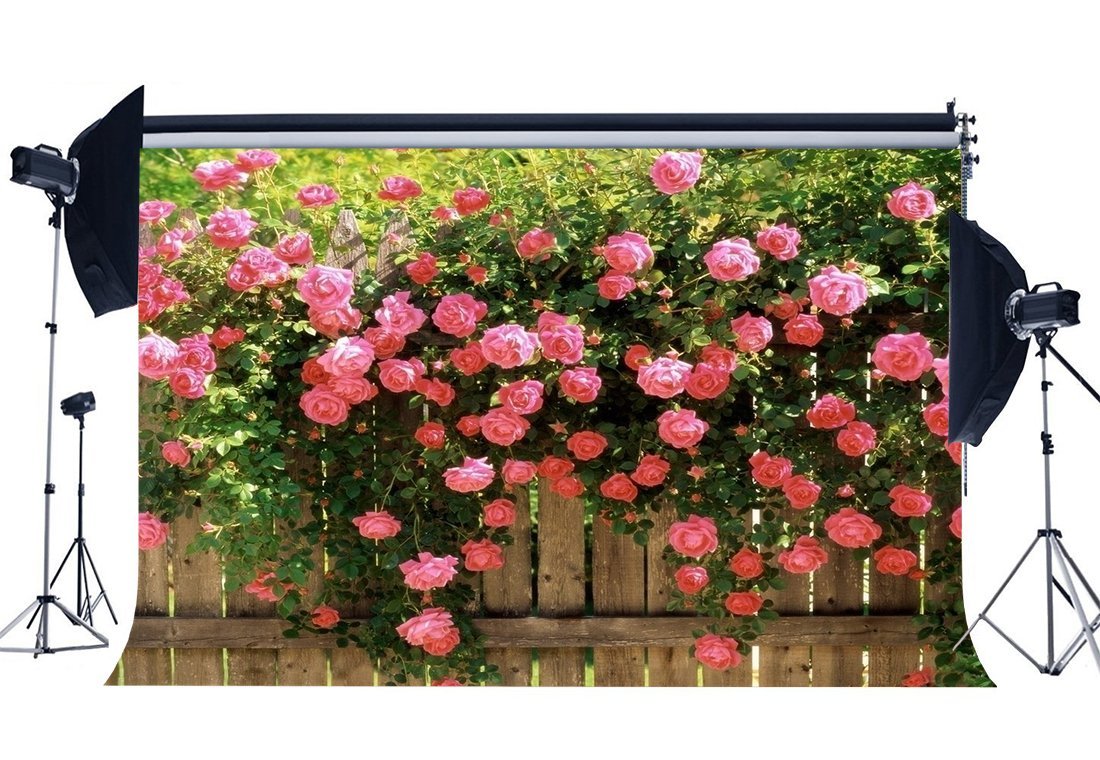 MOHome 7x5ft Photography Backdrop Rustic Blooming Flowers Green Vine ...