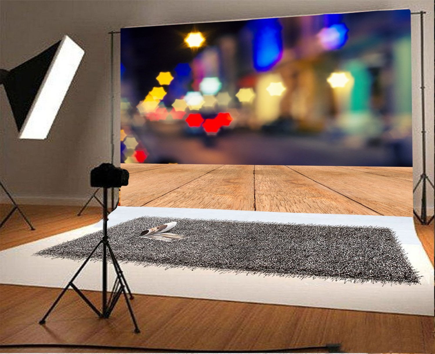 MOHome 7x5ft Photography Backdrop Wood Table Top on Vintage Bokeh ...