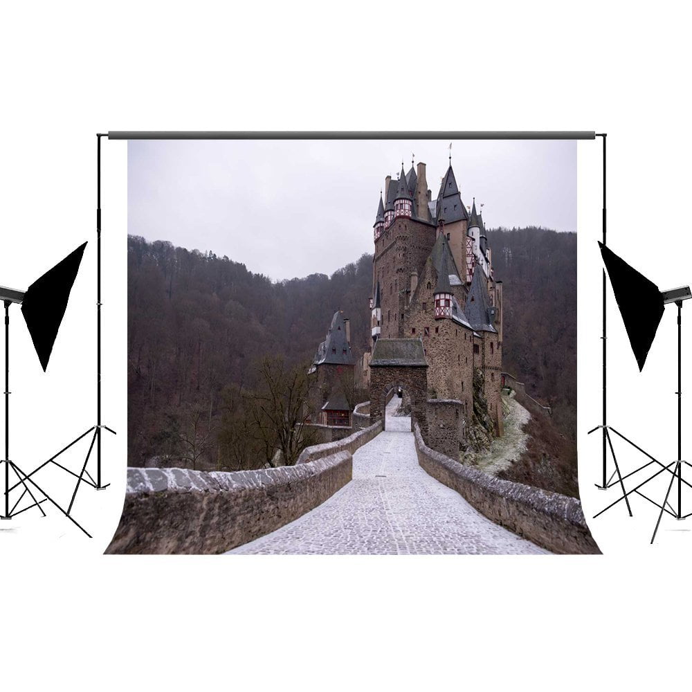 MOHome 7x5ft Retro Castle in Mountain White Brick Road Outing Play ...