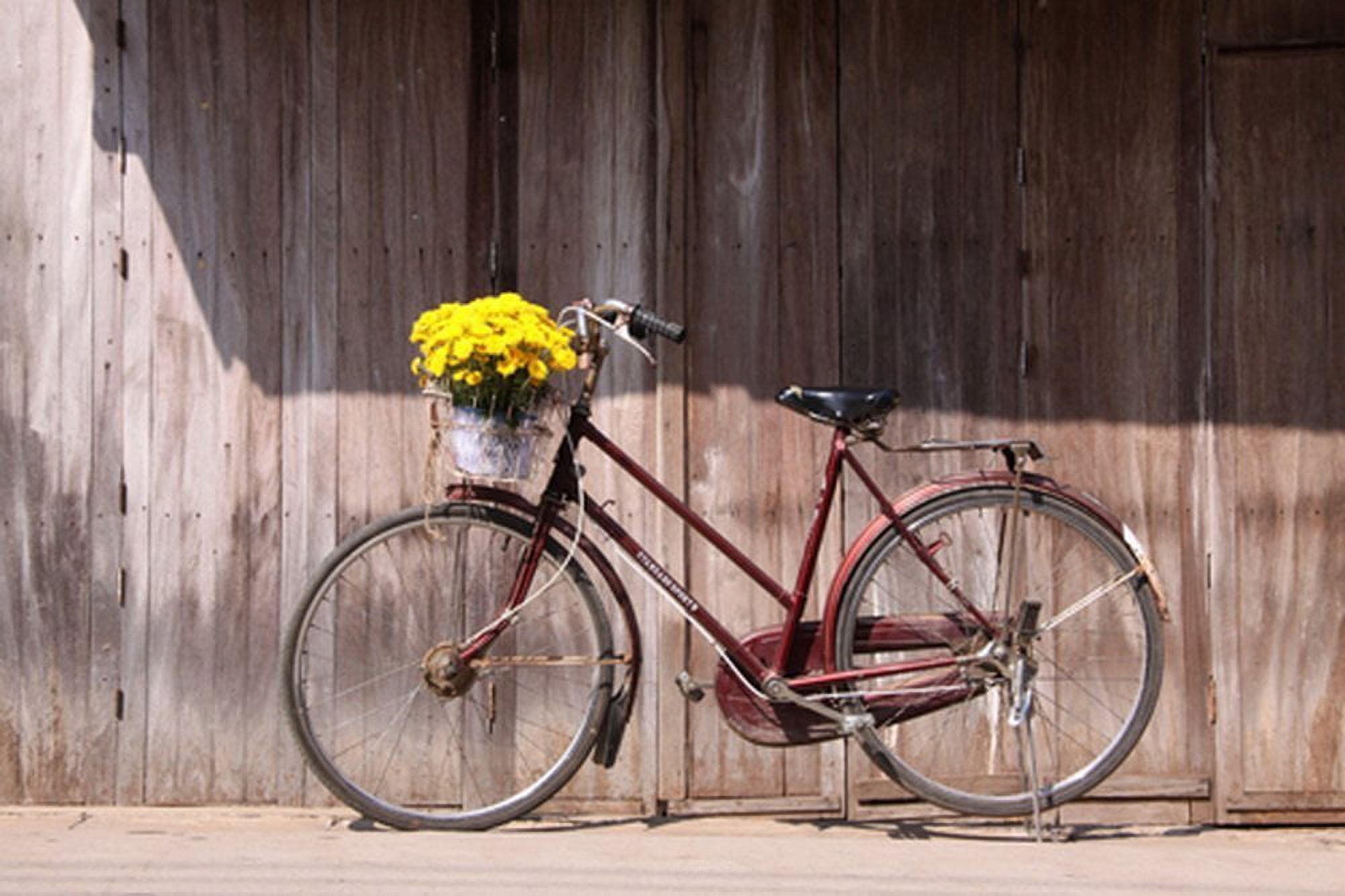 MOHome 7x5ft Retro Nostalgic Bicycle Wooden Wall Photography Indoor ...