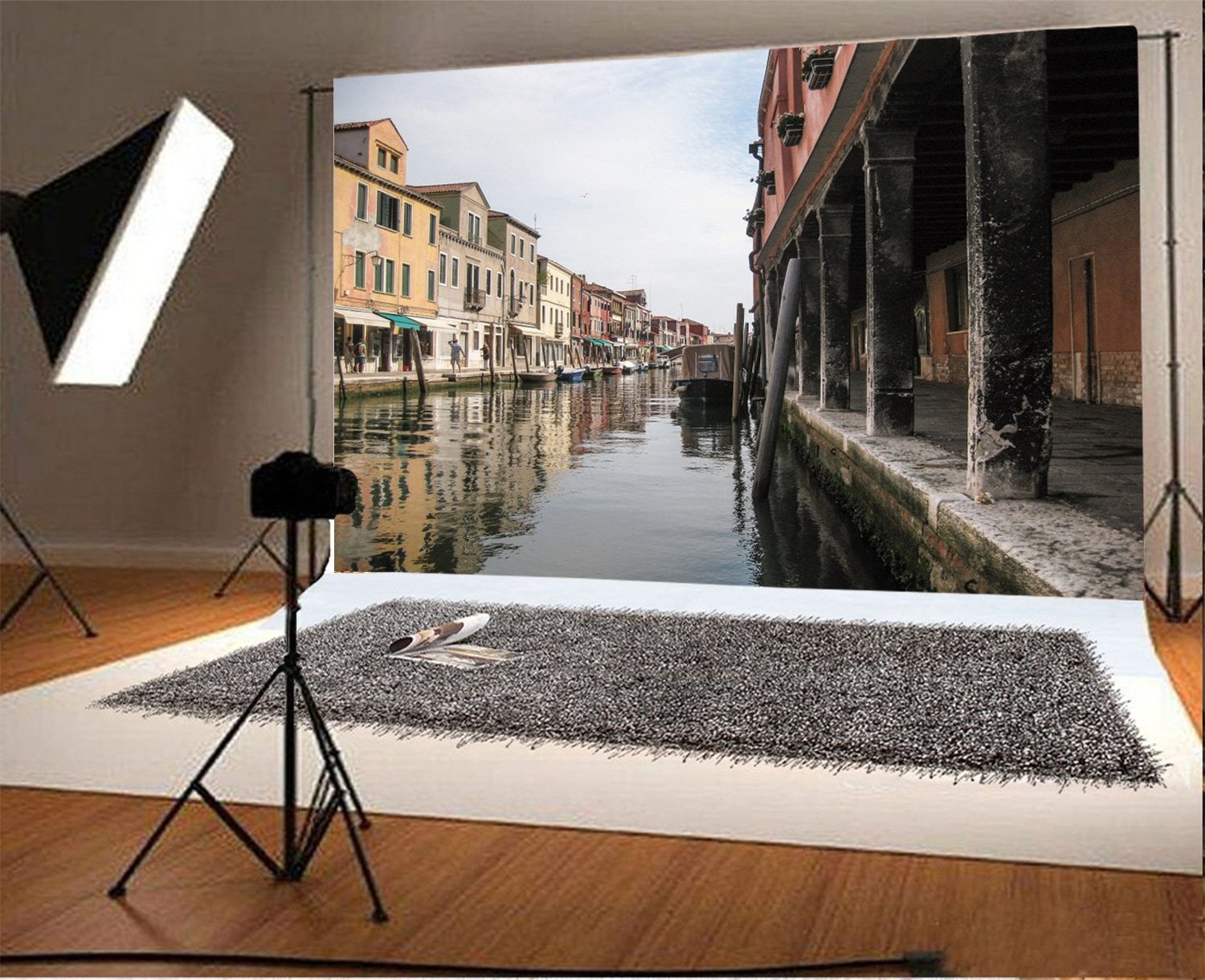 MOHome 7x5ft River Cityscape Backdrop Venice Water City River House ...