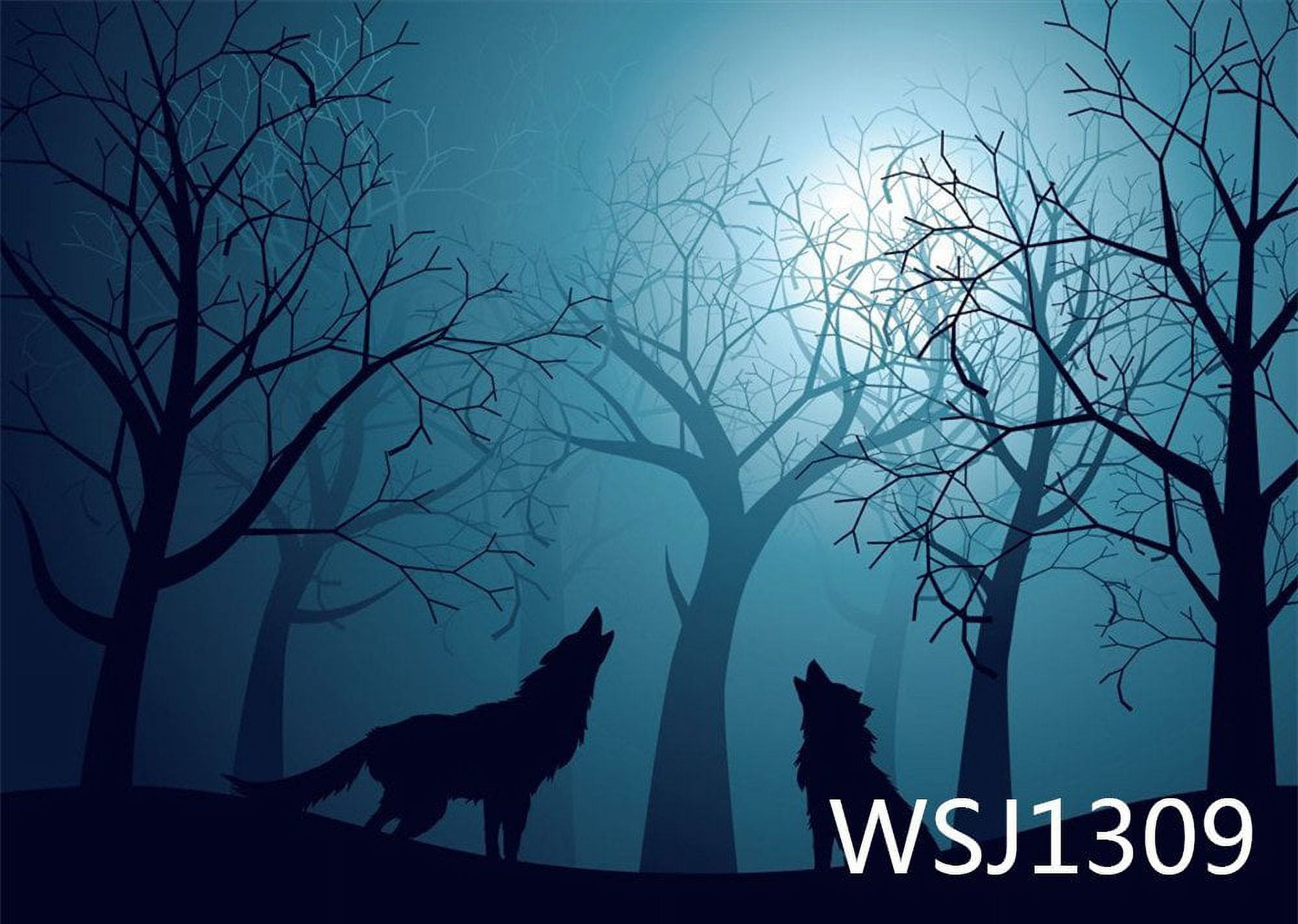 MOHome 7x5ft Roaring Wolf Halloween Photo Backdrop Studio Photography ...