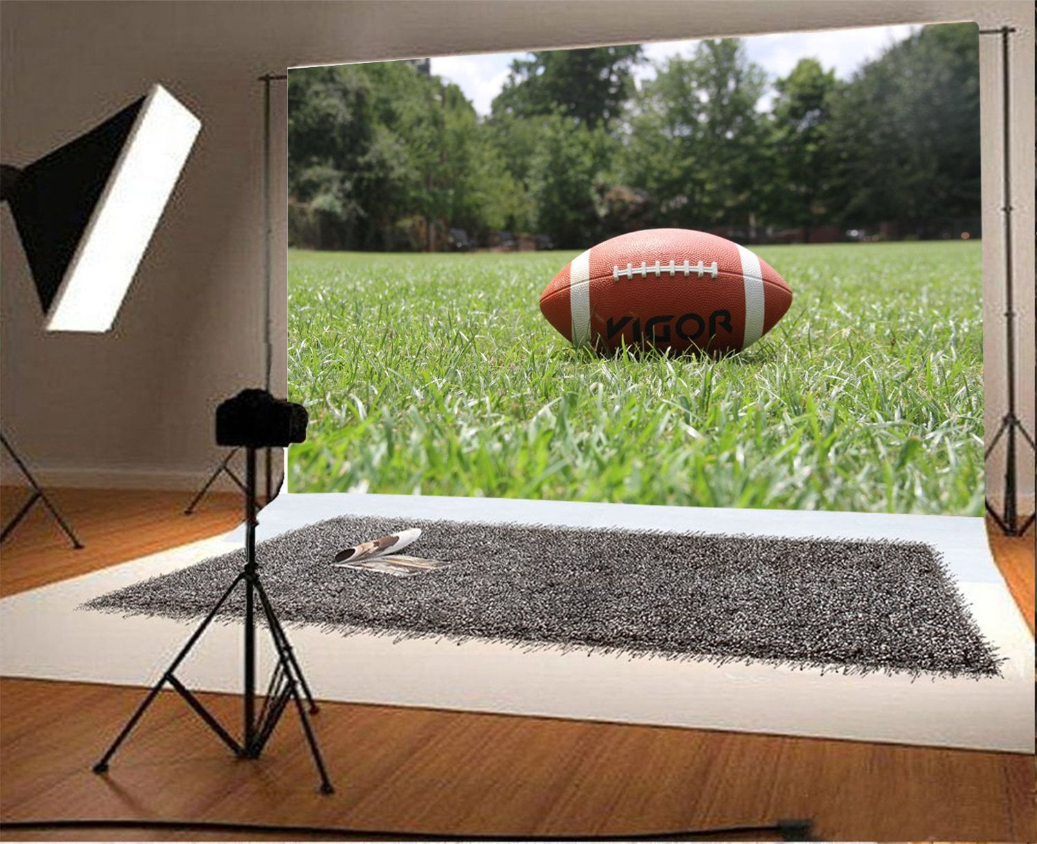 MOHome 7x5ft Rugby Backdrop Football Green Grass Lawn Forest Trees ...