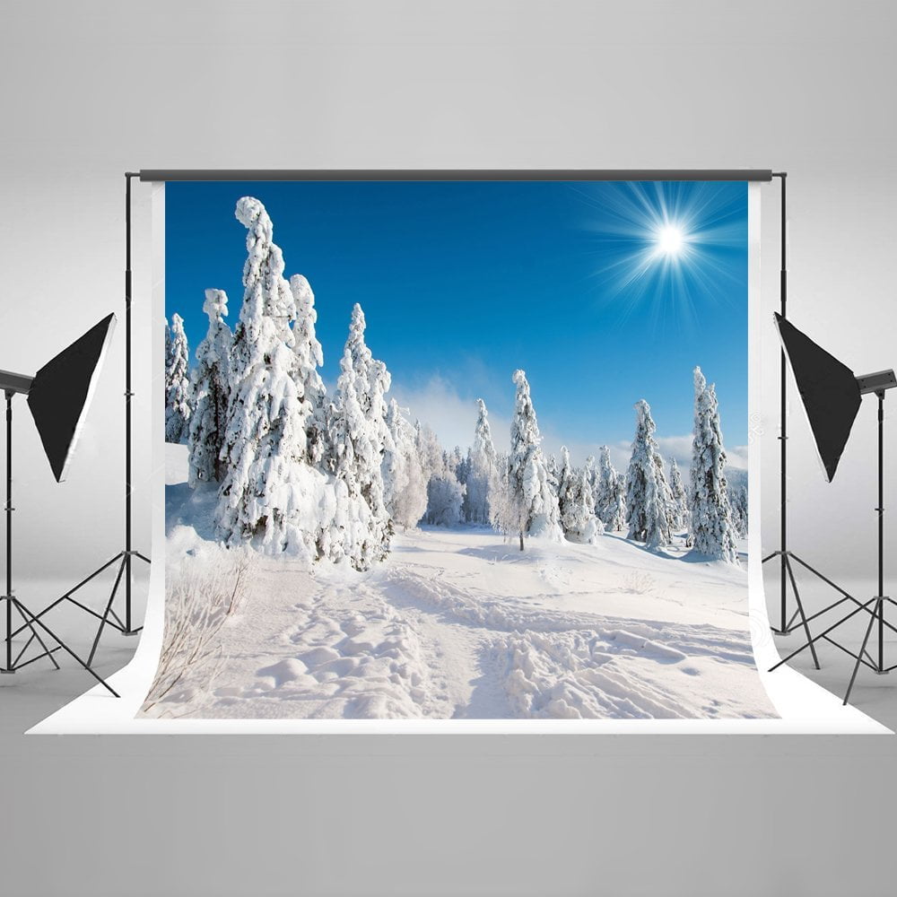 MOHome 7x5ft Snow Forest Photography Backdrop White Snow World Winter ...