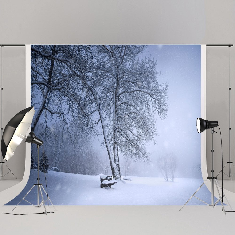 MOHome 7x5ft Snow Natural Scenery Backdrop Foggy Background for Photo ...