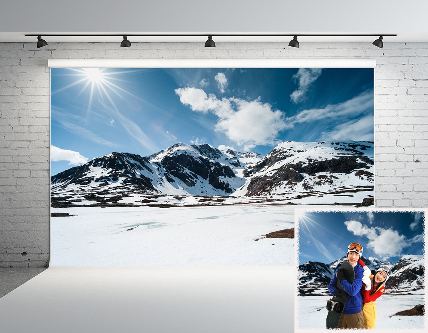 MOHome 7x5ft Snowy Mountains Backdrops for Photography Winter Outdoor ...