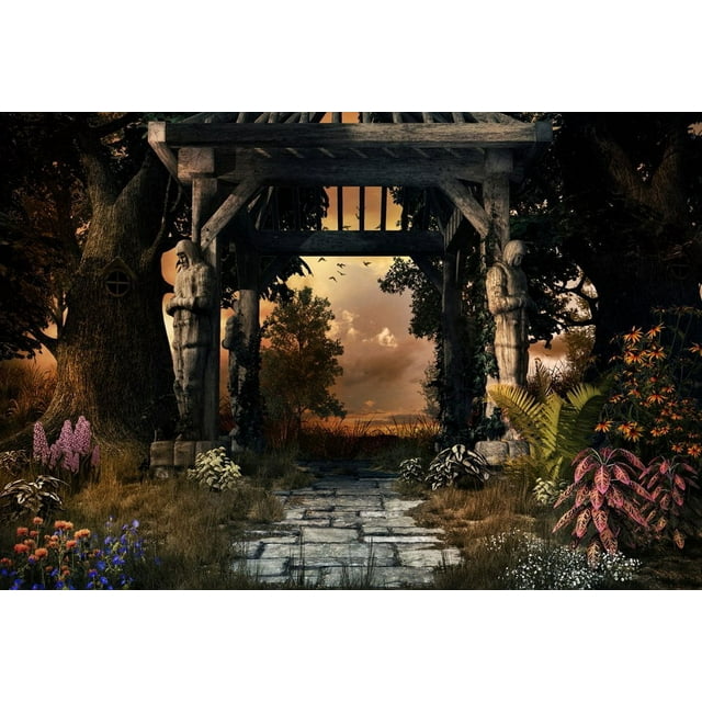 MOHome 7x5ft Spooky Halloween Theme Scary Statues Photography Backdrops ...