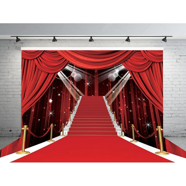 MOHome 7x5ft Stage Lighting Red Carpet Photo Backdrops Studio ...