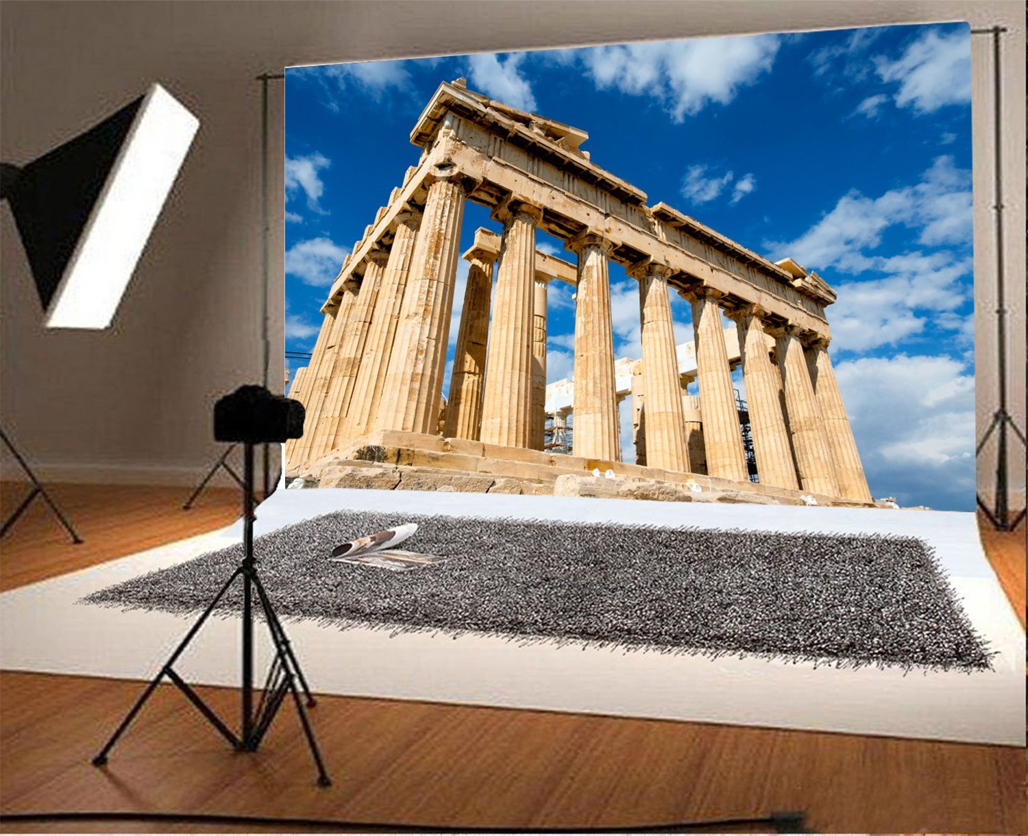 MOHome 7x5ft Temple Backdrop Ancient Elegant Pillars Blue Sky White ...