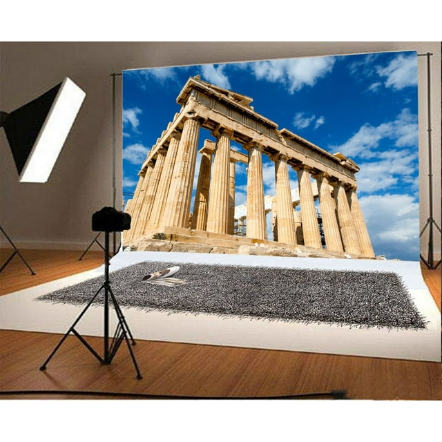 MOHome 7x5ft Temple Backdrop Ancient Elegant Pillars Blue Sky White ...