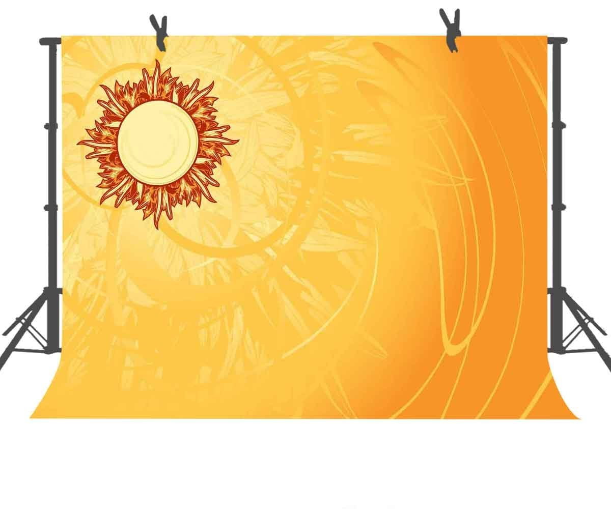 MOHome 7x5ft The Sun Pattern on Yellow Cloth Photography Backdrop ...