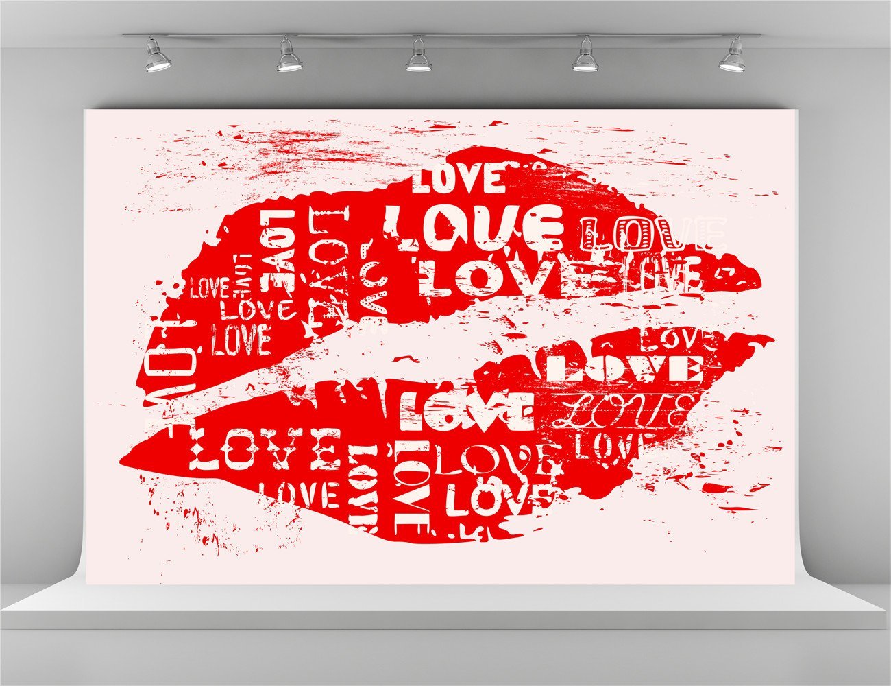 MOHome 7x5ft Valentine Photography Backdrops Red Lip Kiss Backdrops ...