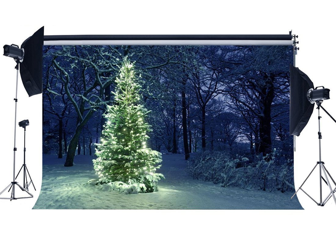 MOHome 7x5ft Winter Snow Backdrop Christmas Jungle Forest Trees Winter ...