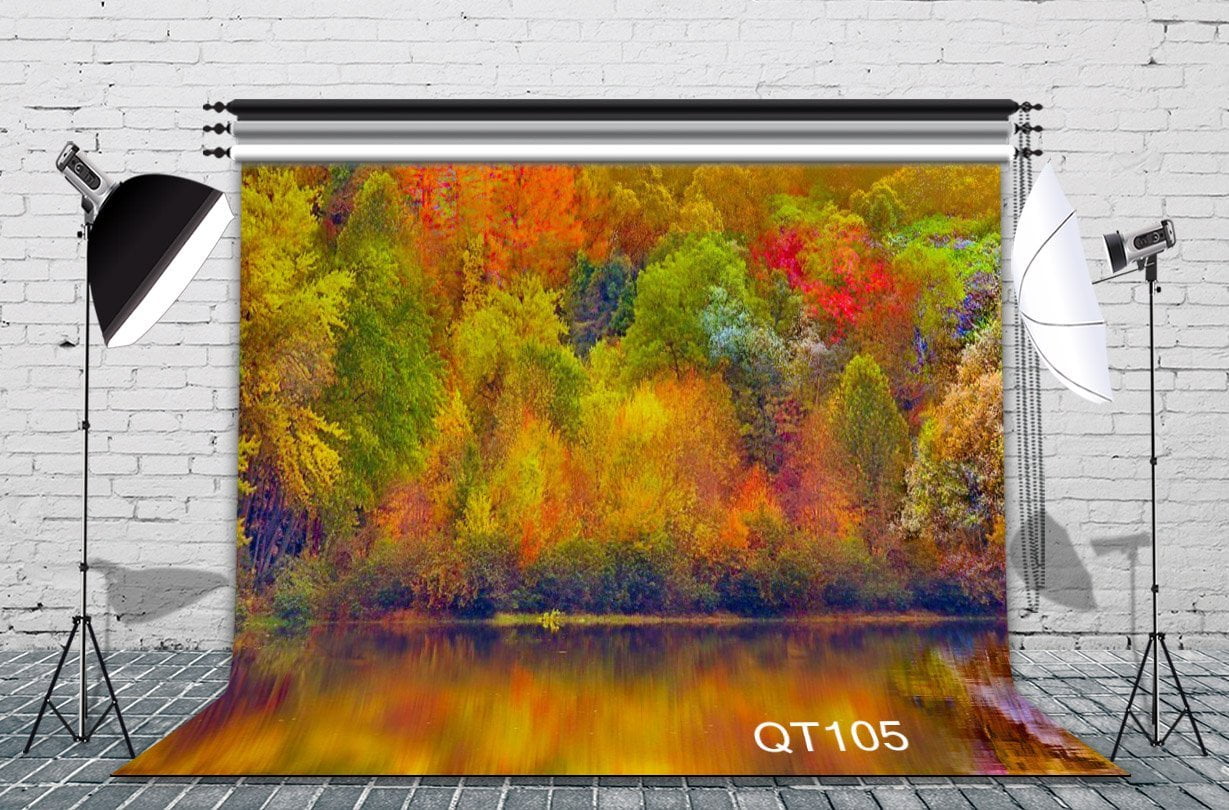 MOHome 7x5ft Woods Near the Lake Autumn Scenery Fall Photography ...