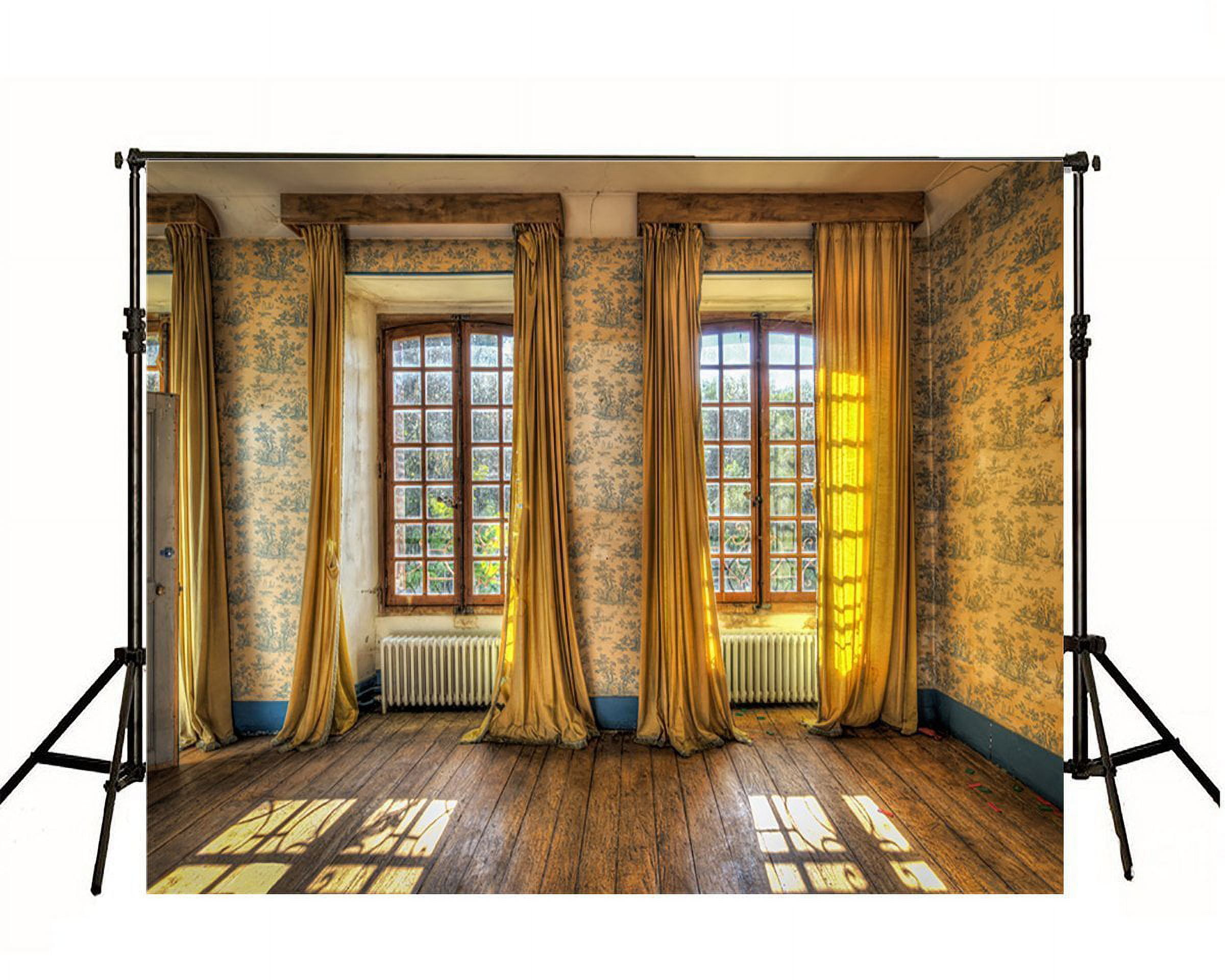MOHome 7x5ft Yellow Windows Wood Floor Photography Backdrop Wedding ...