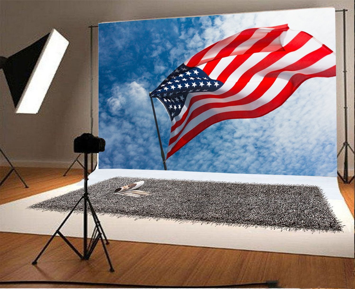 MOHome American Flags Backdrop 7x5ft Fourth Of July National ...