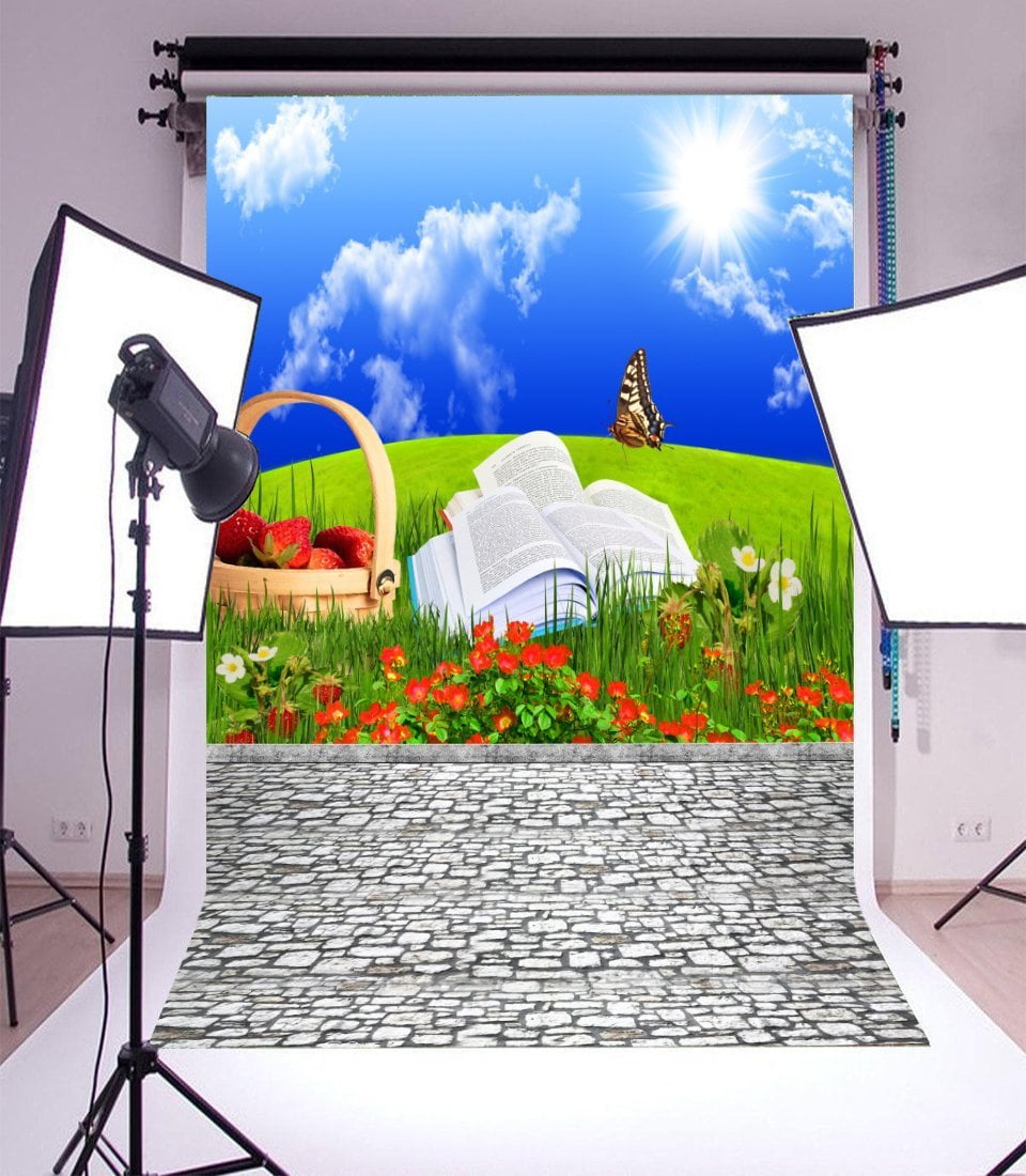 MOHome Backdrop 5x7ft Photography Background Rural Nature Scenery Green ...