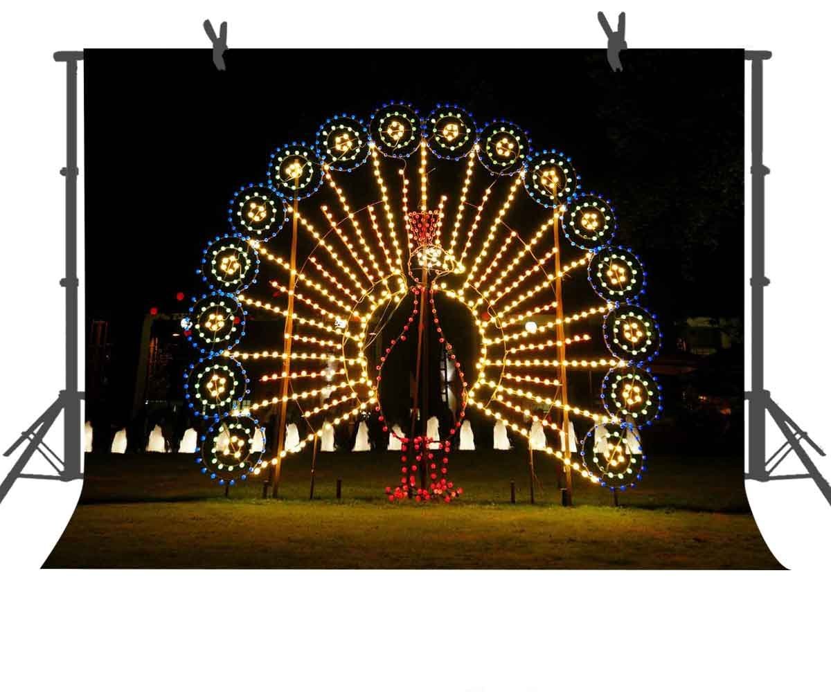MOHome Background 7x5ft Creative Peacock Lights Photography Backdrop ...