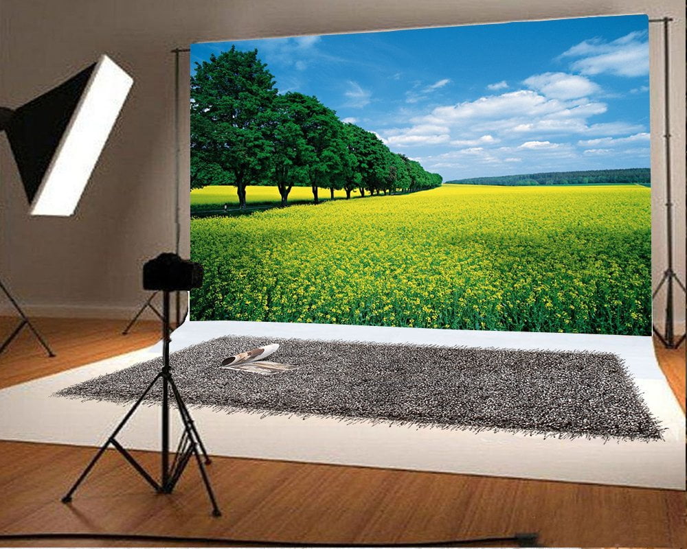 MOHome Background 7x5ft Photography Nature Blooming Yellow Flowers ...