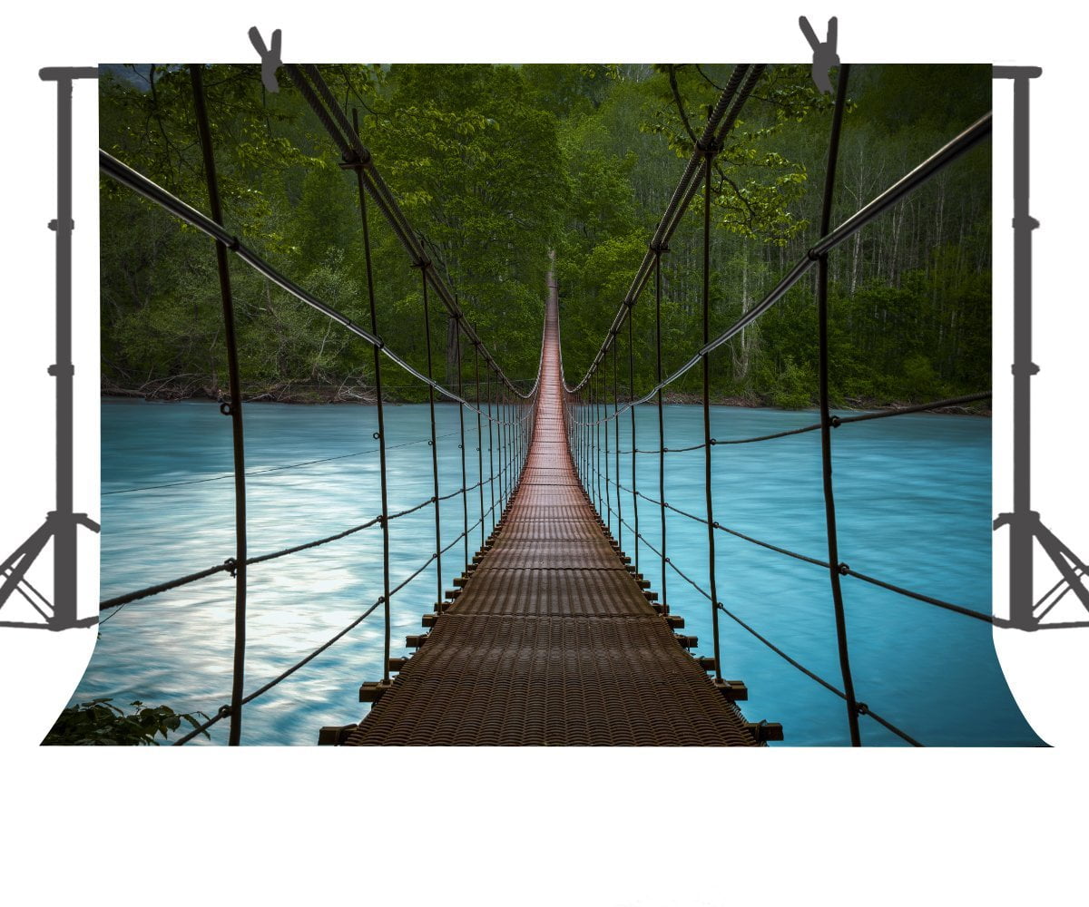 MOHome Background 7x5ft Thrilling Forest Bridge Photography Backdrop ...