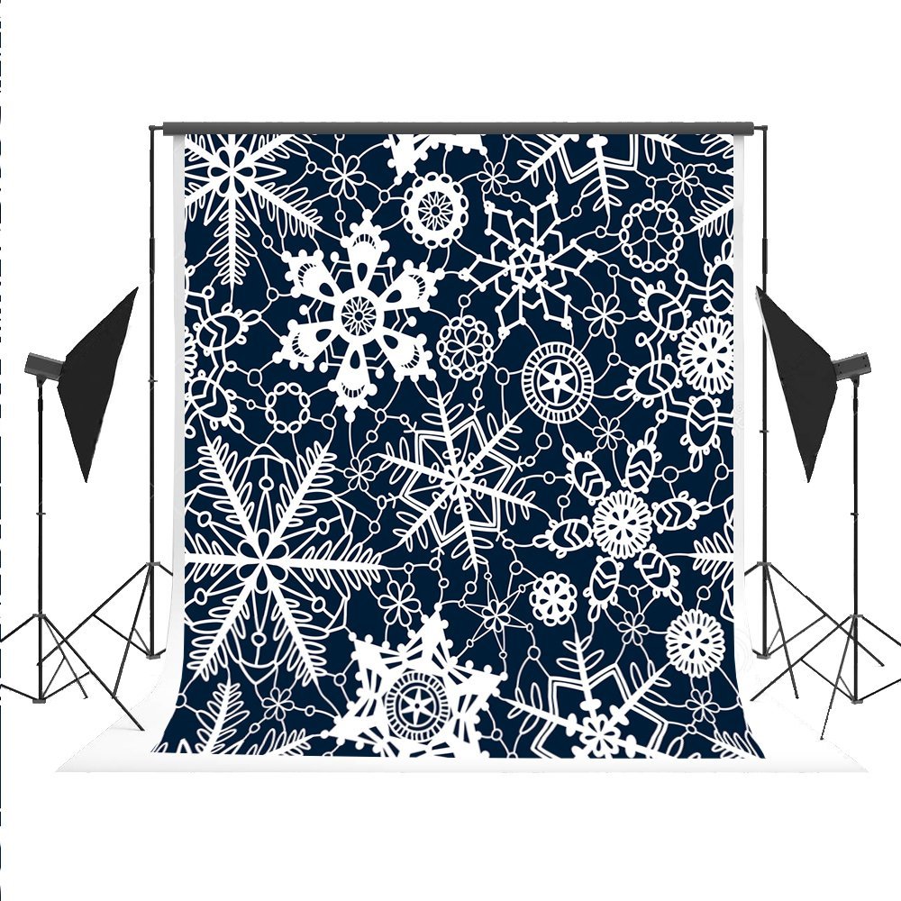 MOHome Blue Backgrounds Winter Snowflake Backdrops for Winter Theme ...