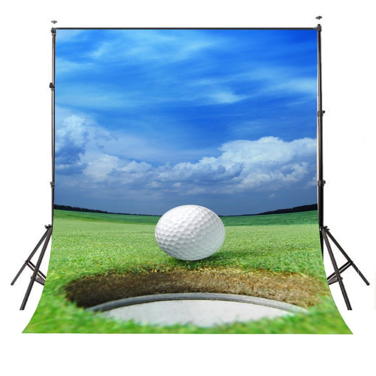 MOHome Blue Sky Photo Background 5x7ft Golf Course Photography Backdrop ...