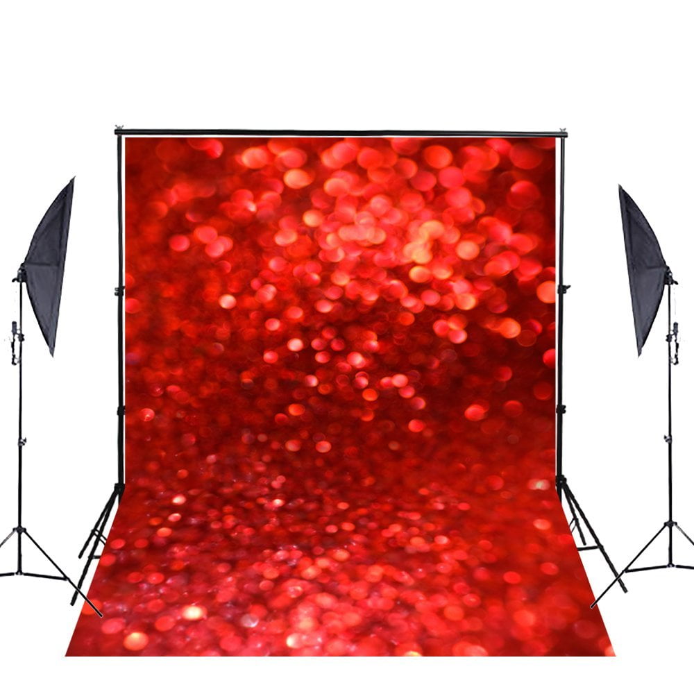 Mohome Bokeh Photography Backdrop 5x7ft Red Bokeh Dots Background