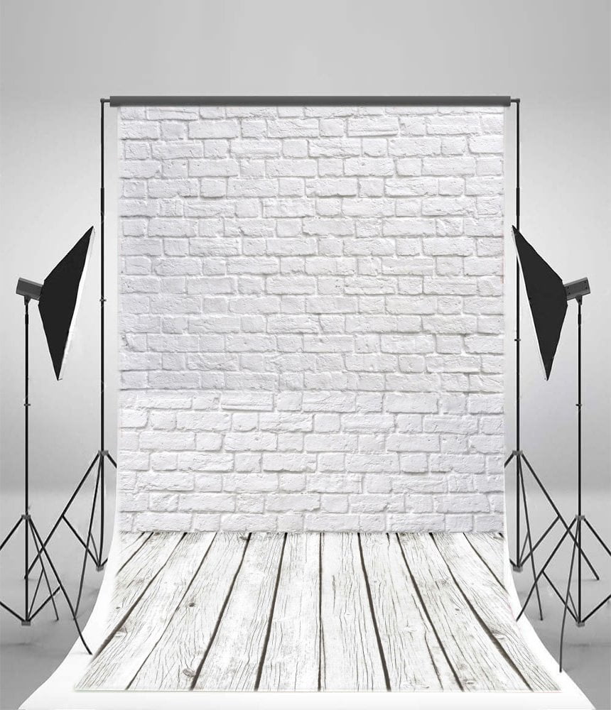 MOHome Brick Wall Backdrop 5x7ft Newborn Props Wood Floordrop Plank ...
