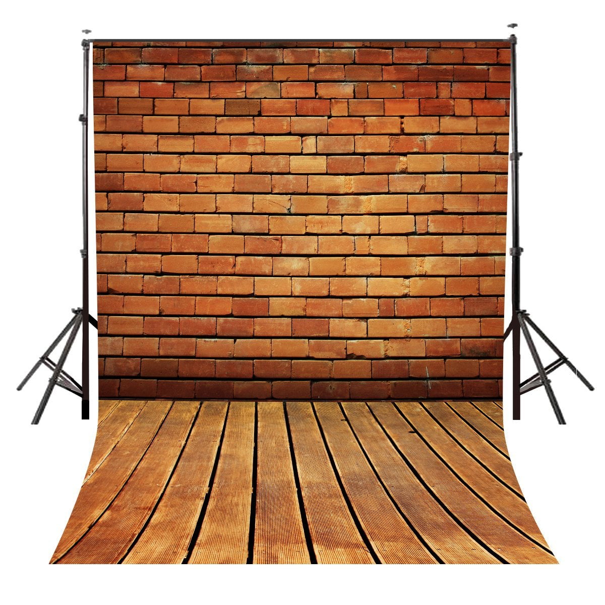 MOHome Brick Wall Photography Background 5x7ft Retro Wooden Floor ...